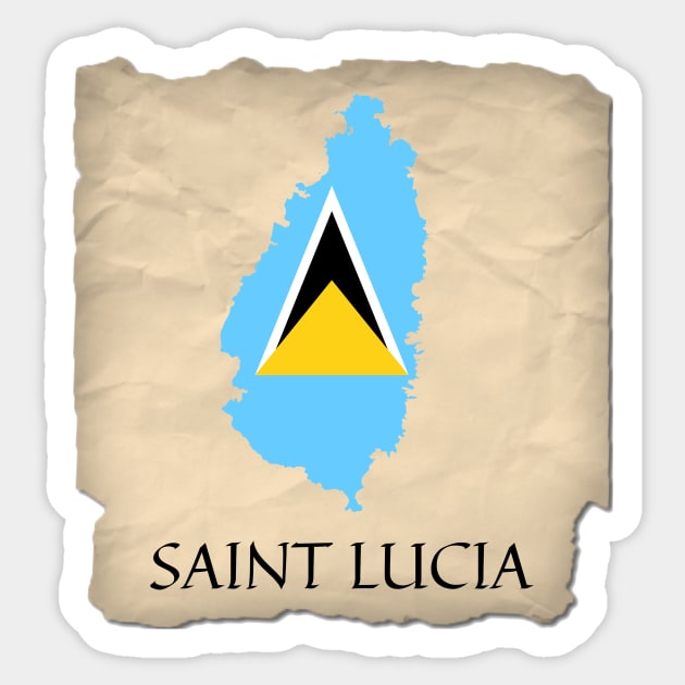 Saint Lucia Map - Saint Lucia Map - Sticker | TeePublic