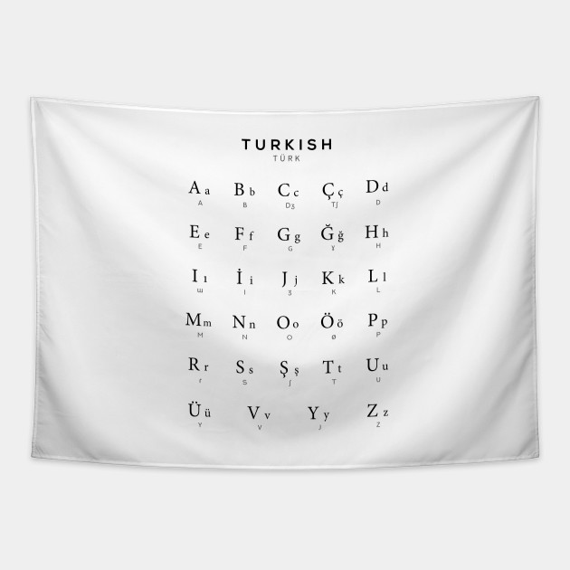 Turkish Alphabet Chart, Turkey Language Chart, White - Turkish ...