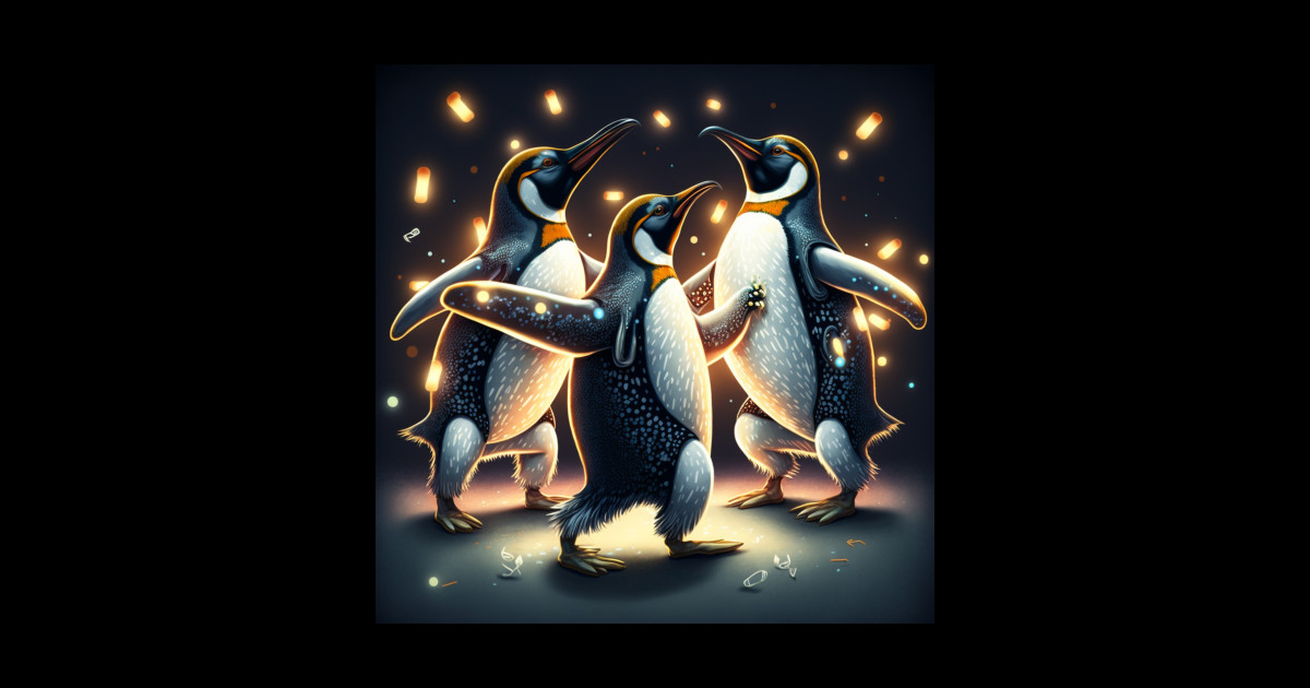 Happy dancing penguins - Penguin - Sticker | TeePublic