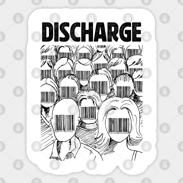 Barcode face Discharge - Discharge - Sticker | TeePublic