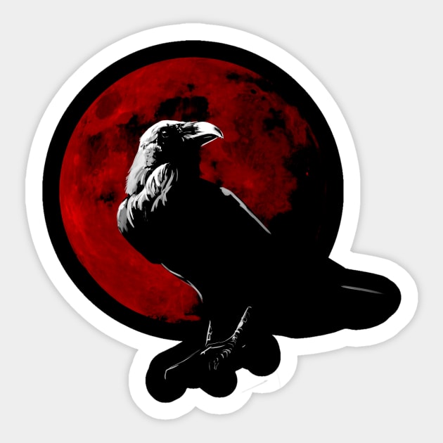 Blood Moon Raven - Raven - Sticker | TeePublic