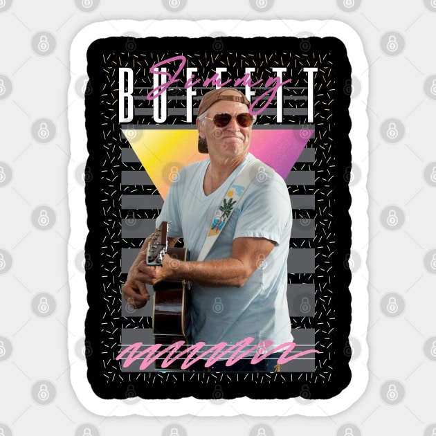Jimmy Buffett Retro Style Fan Art - Jimmy Buffett - Sticker | TeePublic