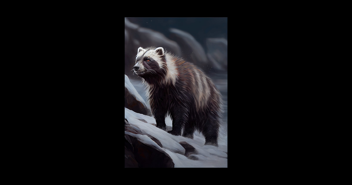 Arctic Wolverine-Oil paint - Wolverine - Sticker | TeePublic