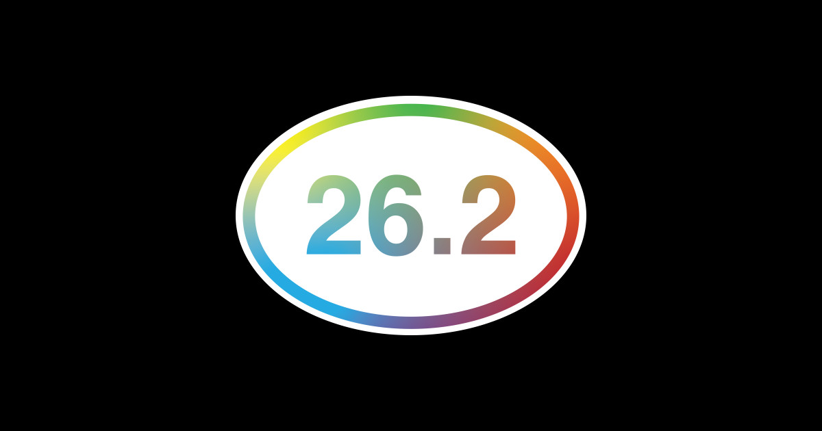 26.2 Miles Marathon Running Race Distance Rainbow - 26 2 Race - Sticker ...