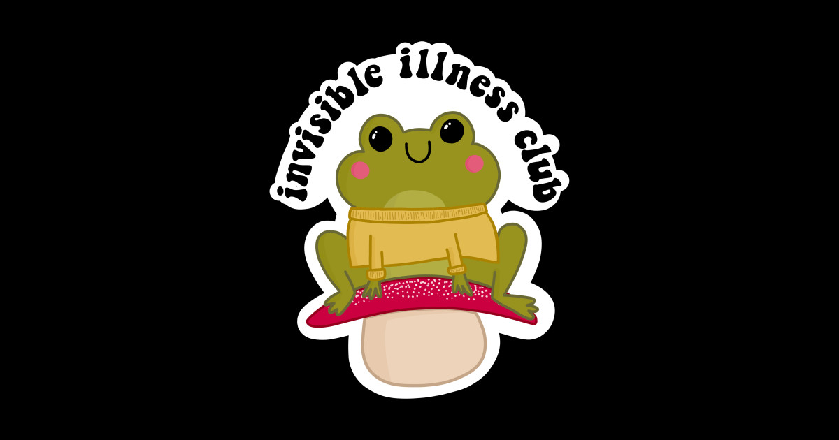 Invisible Illness Club - Cute Frog Mushroom Sticker - Disability ...
