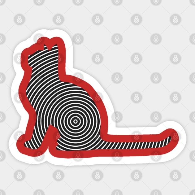 Cat Line Art - Cat - Sticker | TeePublic