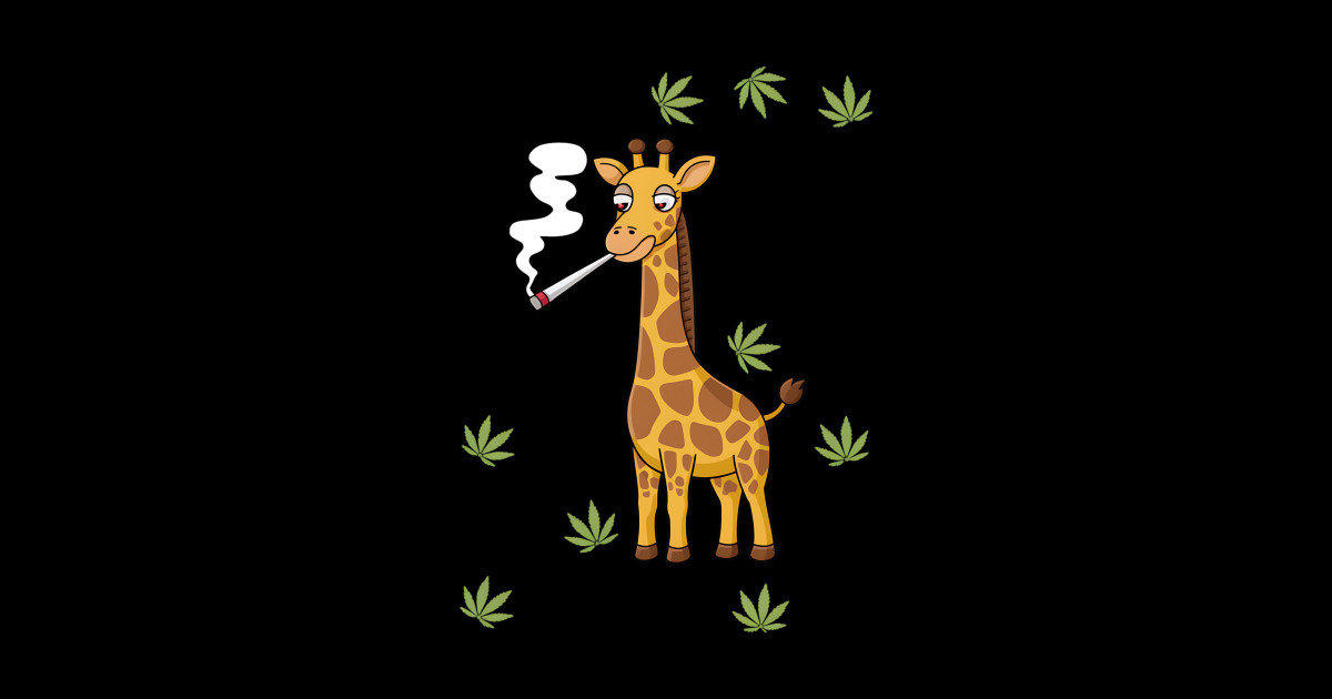 Giraffe Smoking Weed Cannabis Blunt 420 Stoner Pothead - Giraffe ...