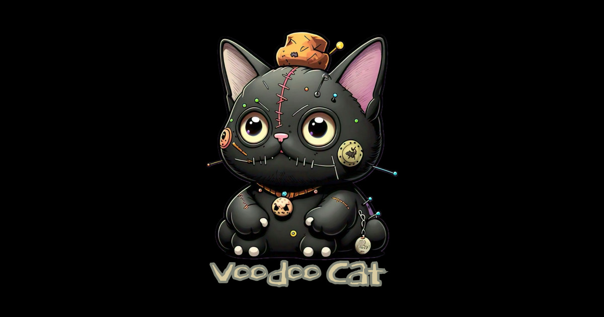 Voodoo Cat - Voodoo Doll - Sticker | TeePublic