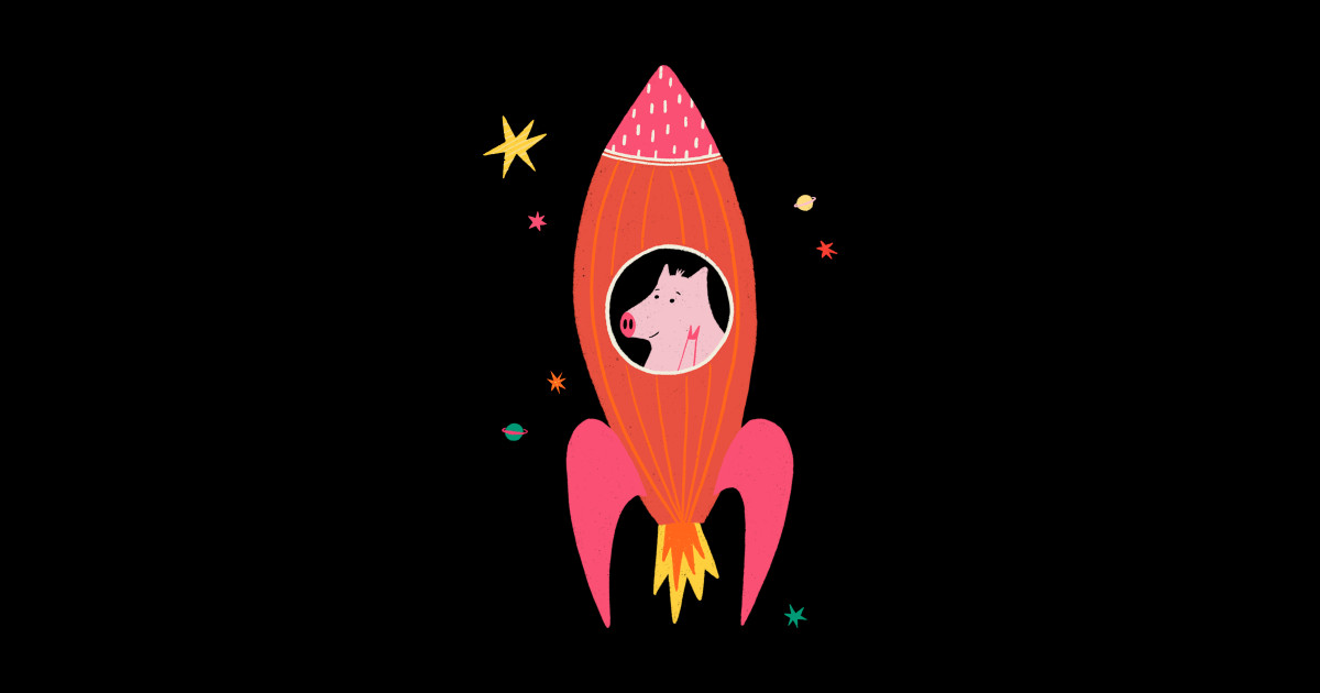 Pig in Space - Pig Astronaut - Sticker | TeePublic