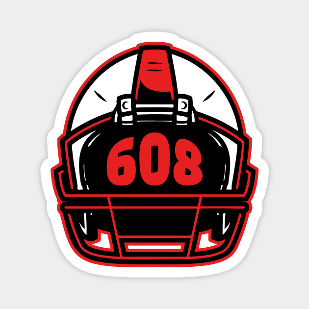 Retro Football Helmet 608 Area Code Madison Wisconsin Football ...