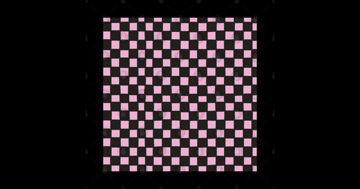 Mini Hand-Drawn Checkerboard Pattern (Pink and Black) - Checkerboard ...