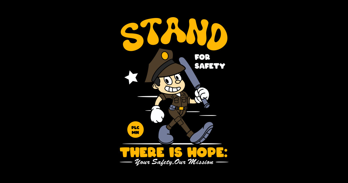 Stand for Savety Police Mascot - Retro Police Cartoon - Posters and Art ...