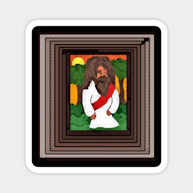 watercolor beautiful Jesus Christ frame - Watercolor - Magnet | TeePublic