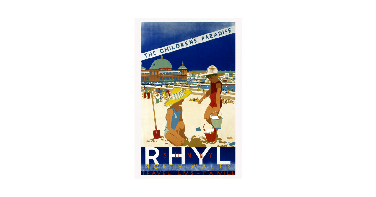 Sunny Rhyl North Wales 1935 Vintage - Rhyl - T-Shirt | TeePublic