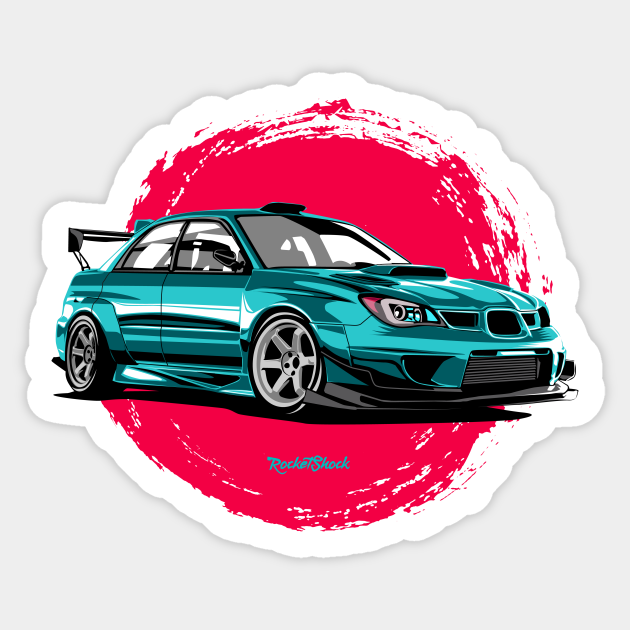 WRX sti illustration vector art - Wrx - Sticker | TeePublic