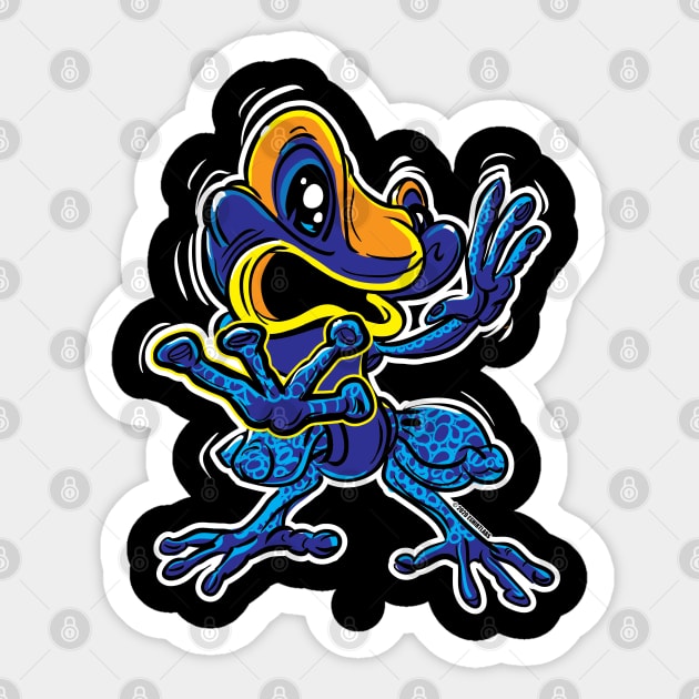 Do Not Lick The Frog - Poison Frog Cartoon - Sticker | TeePublic