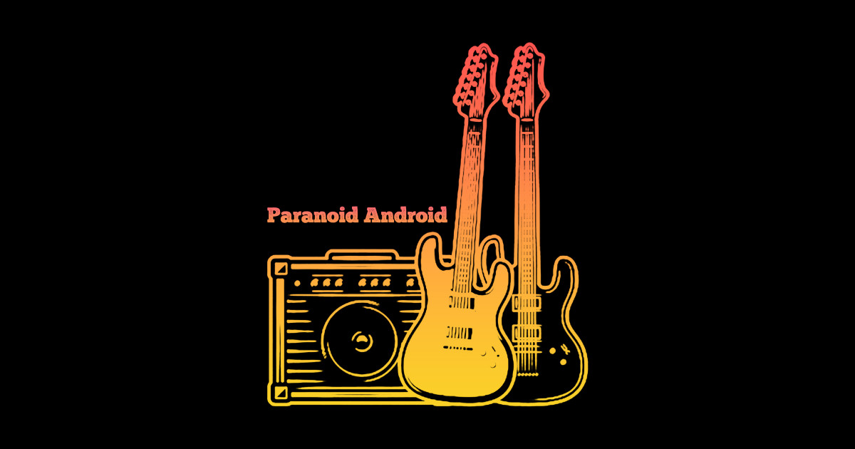 Paranoid Android Play With Guitar - Radiohead - Sticker | TeePublic
