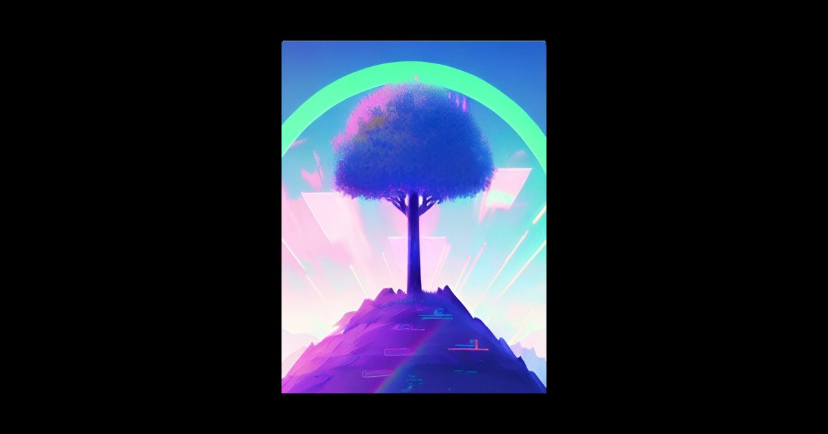 Synthwave - Tree - 001 - Synthwave - Sticker | TeePublic