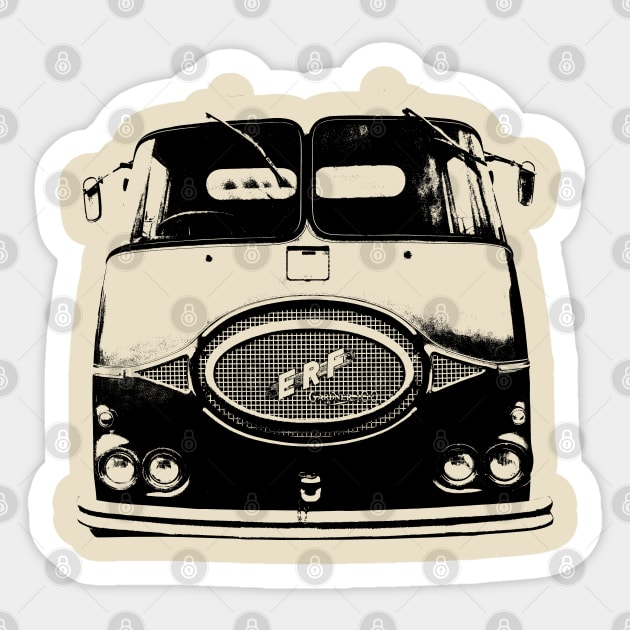 Classic 1960s ERF KV lorry monoblock black - Erf - Sticker | TeePublic