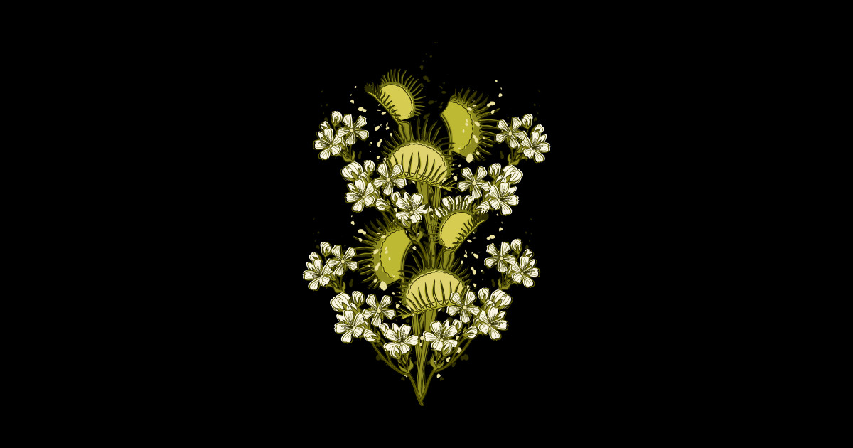 Venus Flytrap-Monochromatic - Venus Flytrap - Sticker | TeePublic