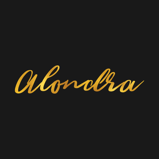 Alondra Name Hand Lettering in Faux Gold Letters - Alondra - T-Shirt ...
