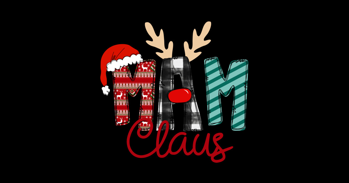Vintage Mam Claus Retro Santa Claus Happy Merry Christmas - Grandmother ...