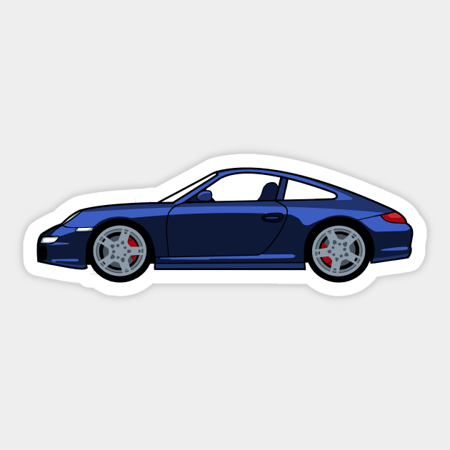 Porsche 911 997 Carrera S Cobalt Blue Lobster Claw - Porsche - Sticker ...