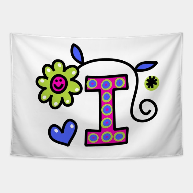 Letter I abc monogram hand drawn colorful alphabet - Letter I ...