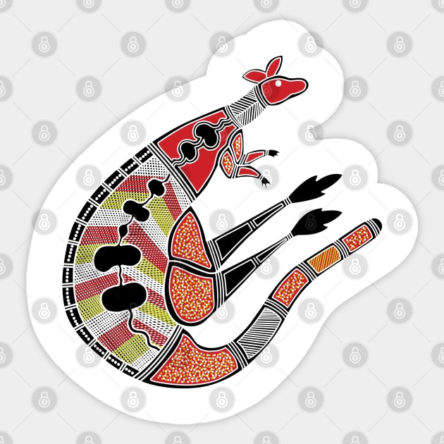 Aboriginal Art - The Kangaroo - Kangaroo - Sticker | TeePublic