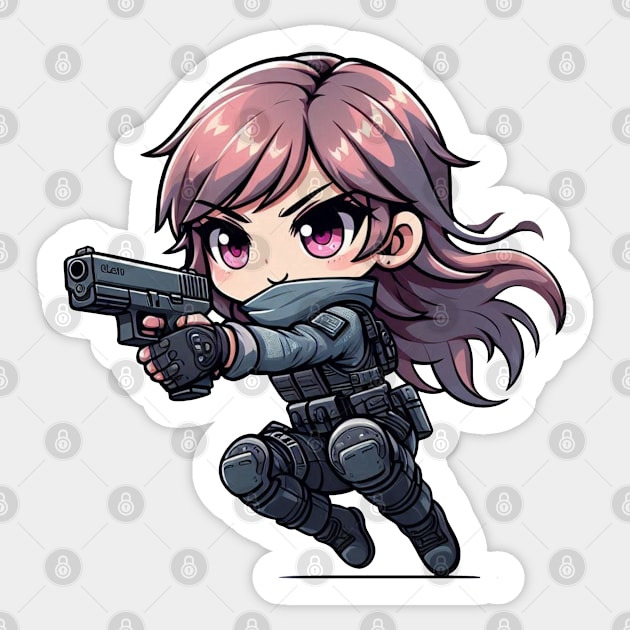 Tactical Chibi Girl - Chibi - Sticker | TeePublic
