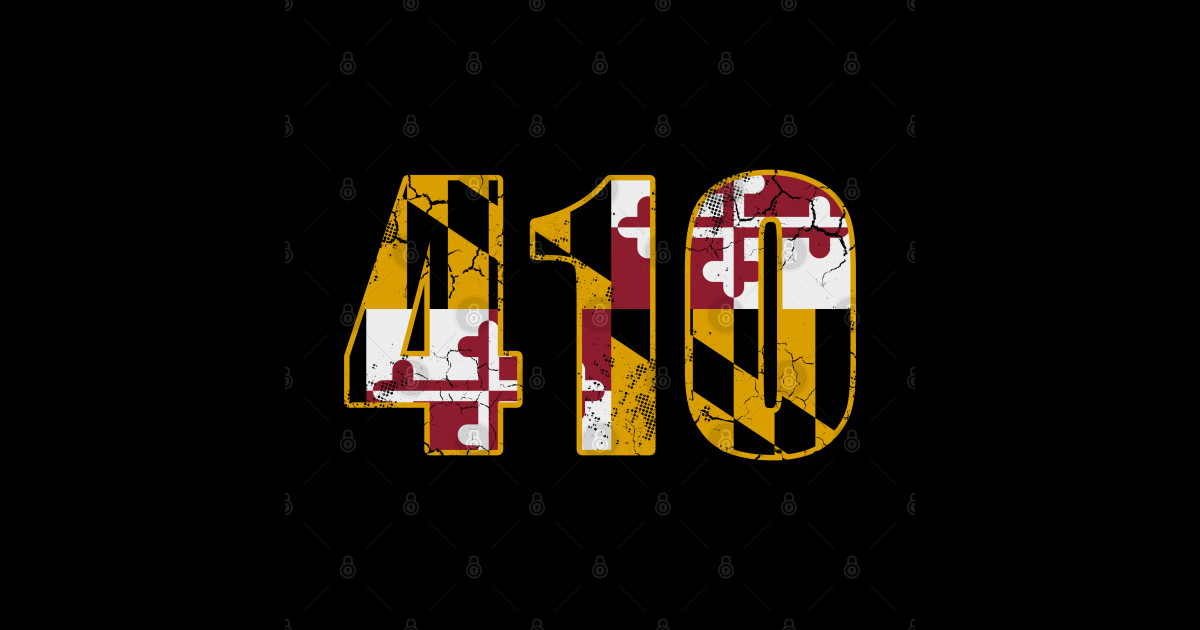 Maryland Flag 410 Area Code - Maryland - Sticker | TeePublic