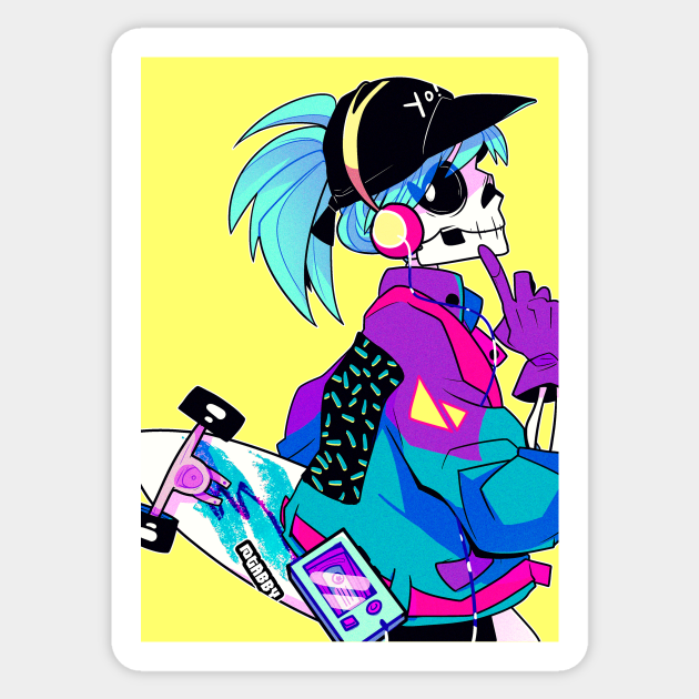 90s Skull - 90s - Sticker | TeePublic