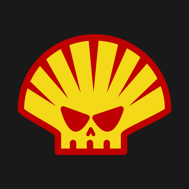 shell skull. death by oil. green VS climate change. protest logo ...