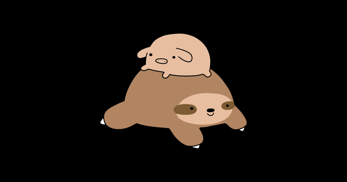 Little Pig and Sloth - Pig - Sticker | TeePublic