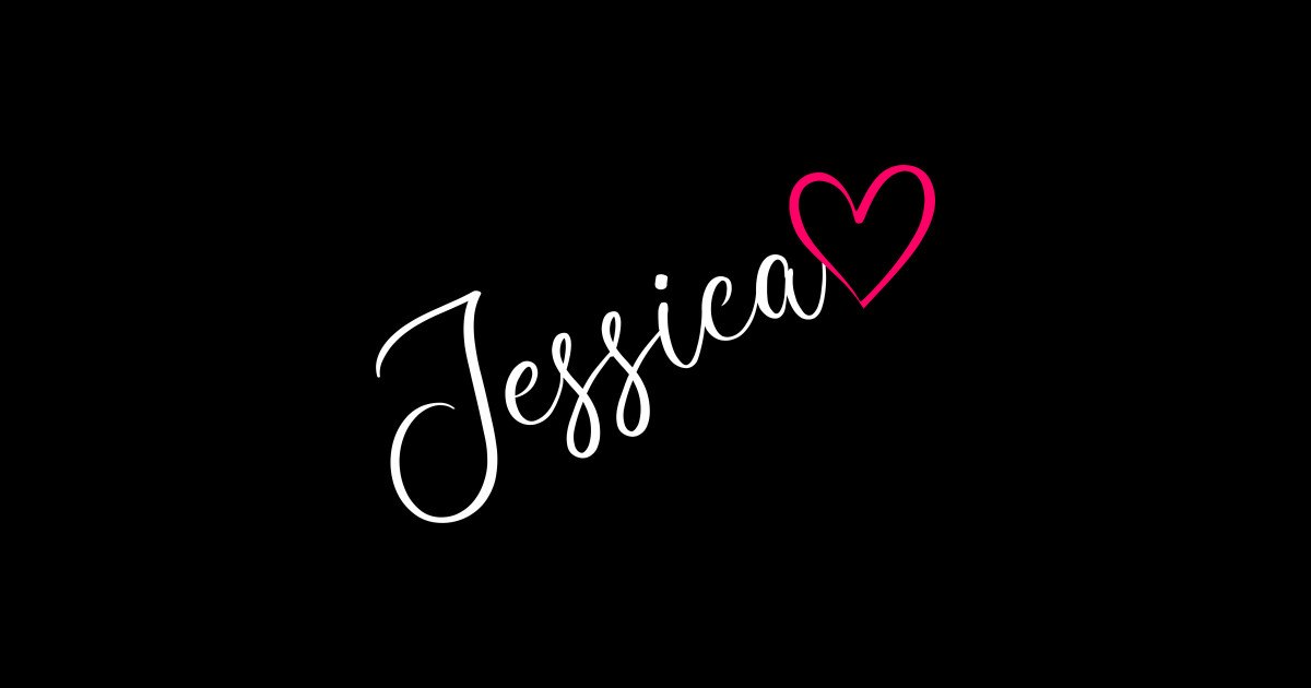 Jessica Name Calligraphy Pink Heart - Jessica Name - Sticker | TeePublic