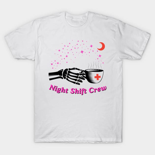 Night Shift Crew - Punk Medical Graveyard Job - Skeleton with Coffee ...