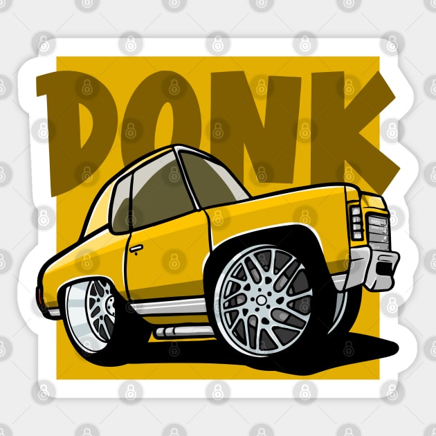 Chevy Donk Caricature - Donk - Sticker | TeePublic