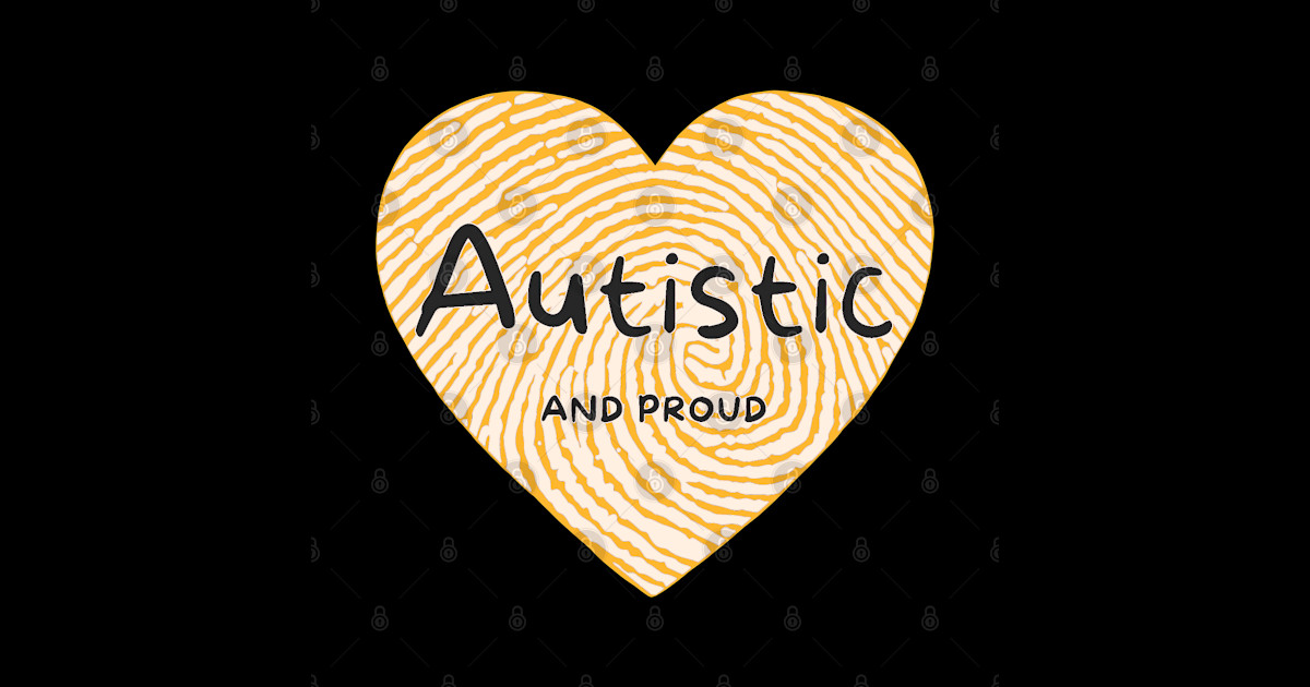 Autistic And Proud Orange Heart - Autistic Activism - Sticker | TeePublic