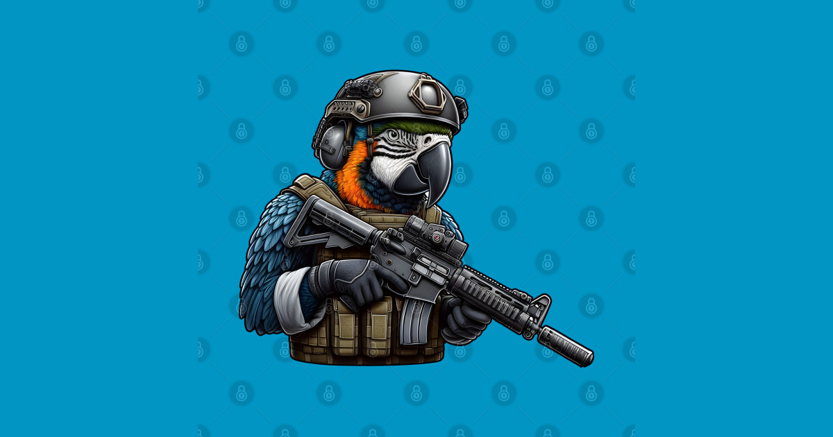 Tactical Parrot - Parrot - T-Shirt | TeePublic