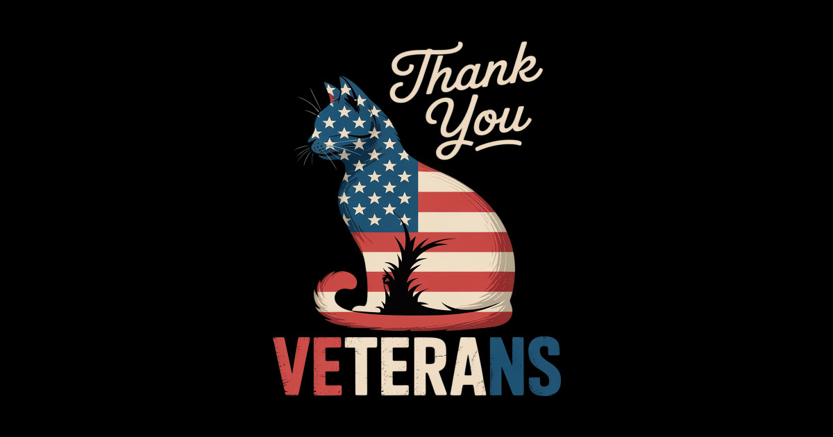 Thank You Veterans Cat Day Memorial Day Partiotic Military - Partiotic ...