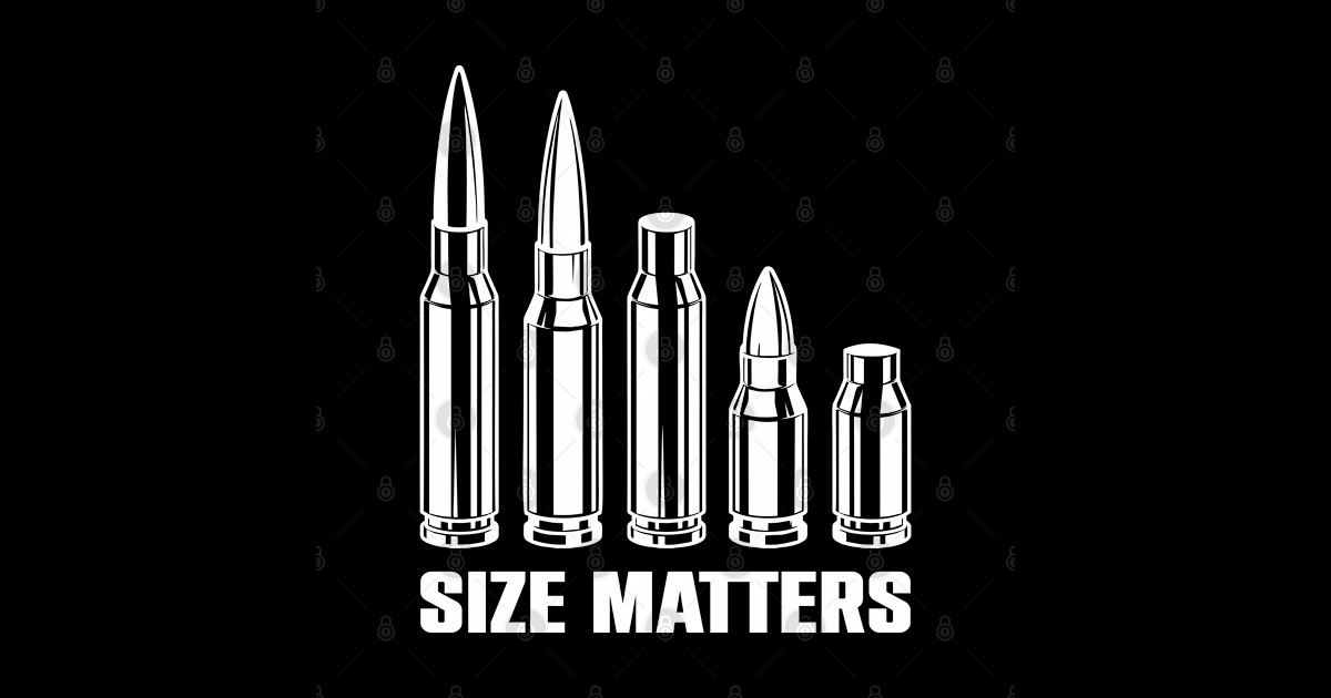 Gun Size Matters - Gun Bullets for Gun Lovers - Size Matters - Sticker ...