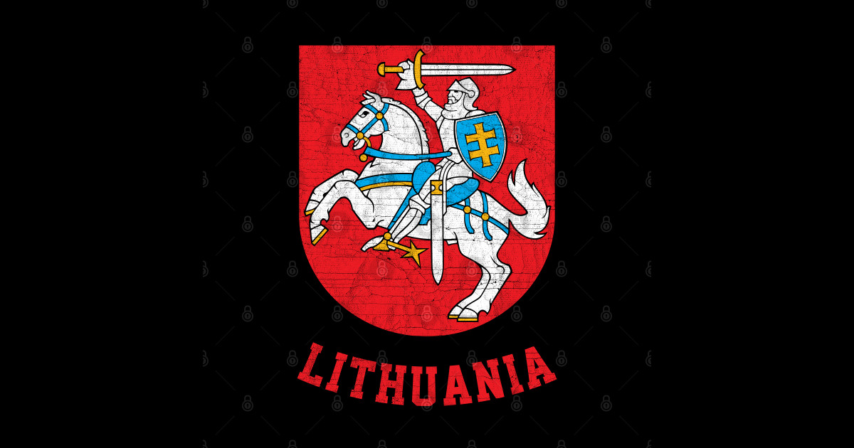 Lithuania - Vintage Distressed Style Crest Design - Lithuania - T-Shirt ...