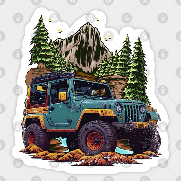 Jeep adventure Outdoors - Jeep Adventure - Sticker | TeePublic