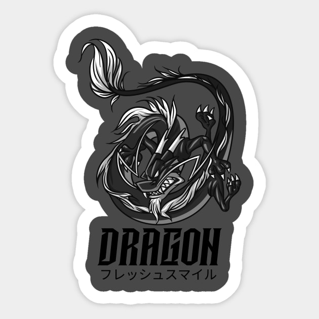 Black White Dragon - Dragon - Sticker | TeePublic