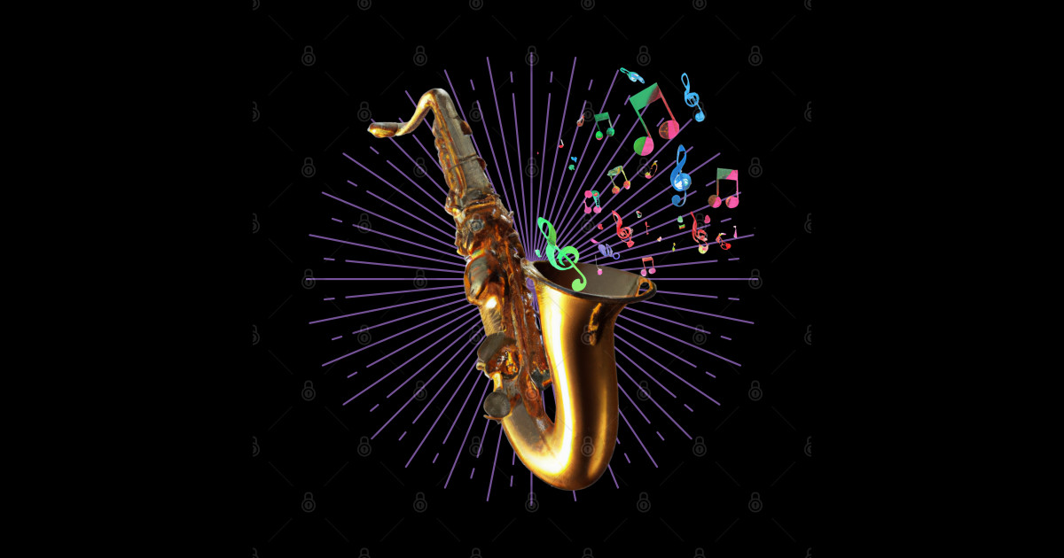 Saxophone Music Burst - Saxophone - Sticker | TeePublic