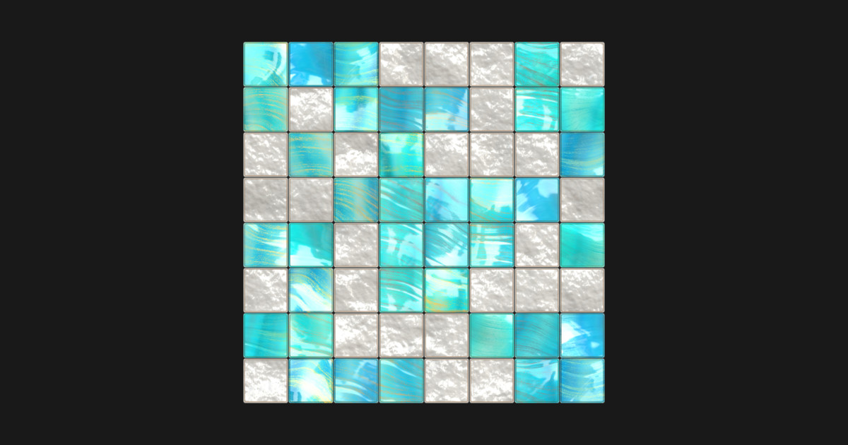 Blue Silver Tiles - Abstract - T-Shirt | TeePublic