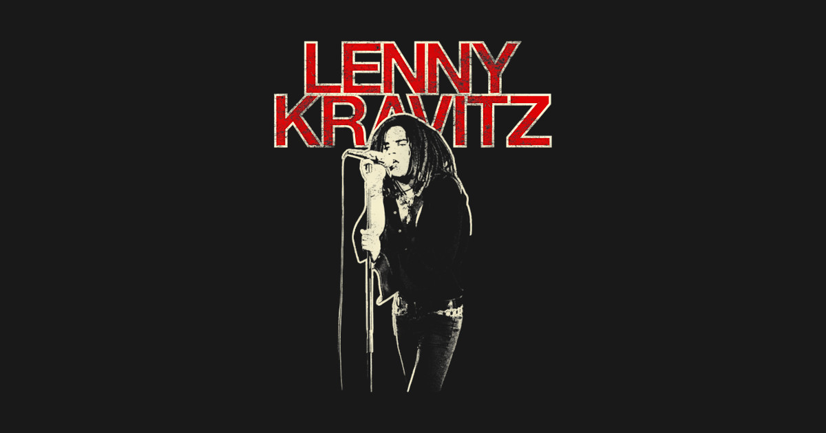 Lenny Kravitz Red Logo Mic Pose - Lenny Kravitz - T-Shirt | TeePublic