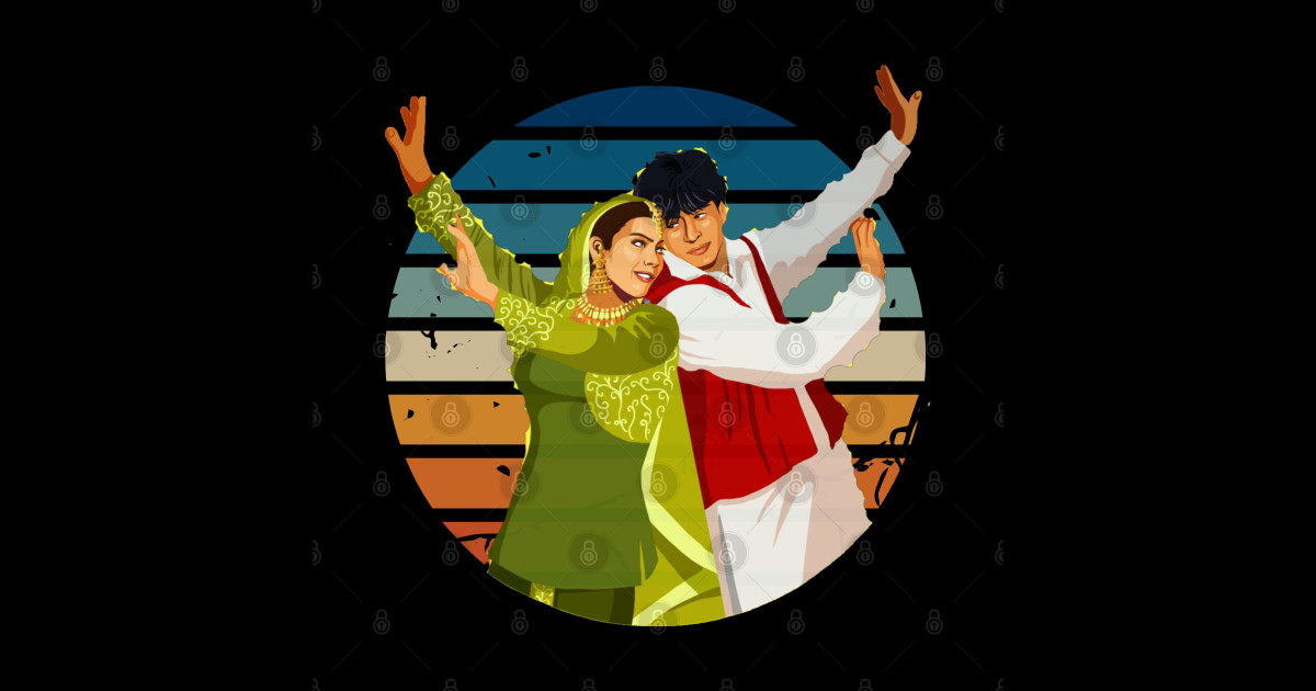 DDLJ - Shahrukh Kha and Kajol - Bollywoodtshirt - Sticker | TeePublic