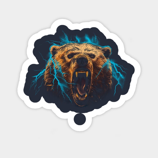 Lightning bear animal - Beer - Sticker | TeePublic