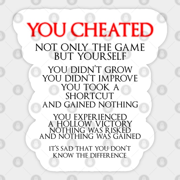 You Cheated - Sekiro Meme - Sticker | TeePublic